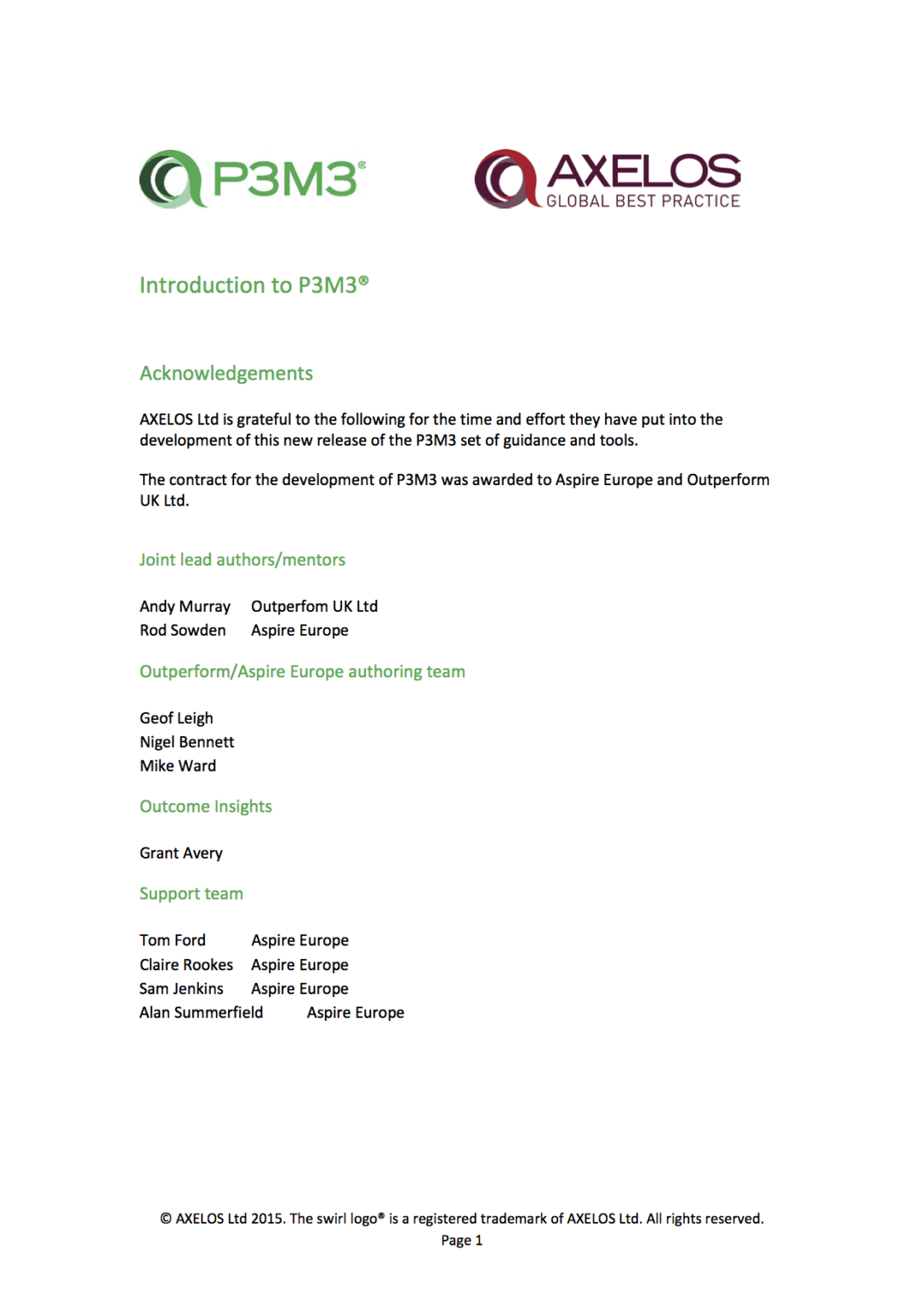 Introduction to P3M3 Capability Maturity – QVC